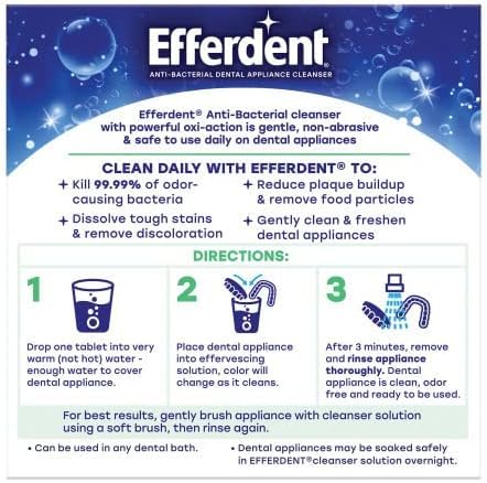 Efferdent Cleaning Tablets for Dentures, Partials, Retainers, Aligners, and Other Denture Applianes, Minty Fresh & Clean, 44 Count in Each (Pack of 12)