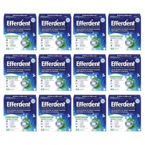 efferdent cleaning tablets for dentures, partials, retainers, aligners, and other denture applianes, minty fresh & clean, 44 count in each (pack of 12)