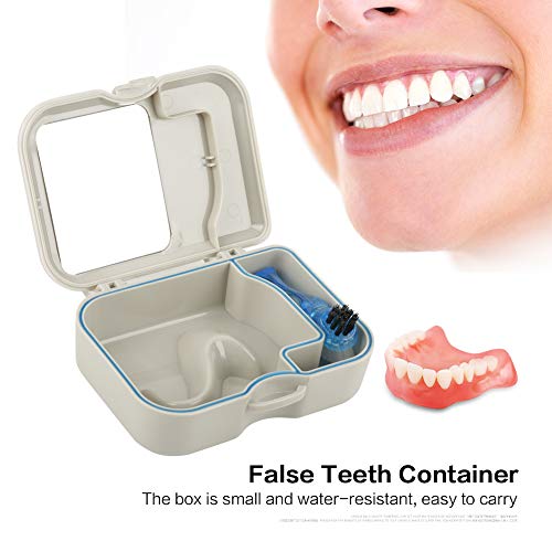 Denture Case, Bearals Denture Box Denture Case with Brush Cleaning Soaking Cup Mouth Guard Night Gum Retainer Container,Hand Tools &, Denture Baths