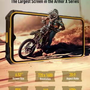 Ulefone Armor X13 & Case Rugged Smartphone, 50MP+24MP Night Vision Camera, Octa-core 12GB RAM 64GB ROM, 6.52 inch Screen, 6320mAh, Global Dual 4G, NFC/OTG/GPS/IP68/IP69K, Black