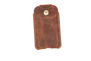 personalized leather phone sleeve pouch flip case with belt clip loop leather phone sleeve case for iphone 15 14 13 pro max w09-lpsn