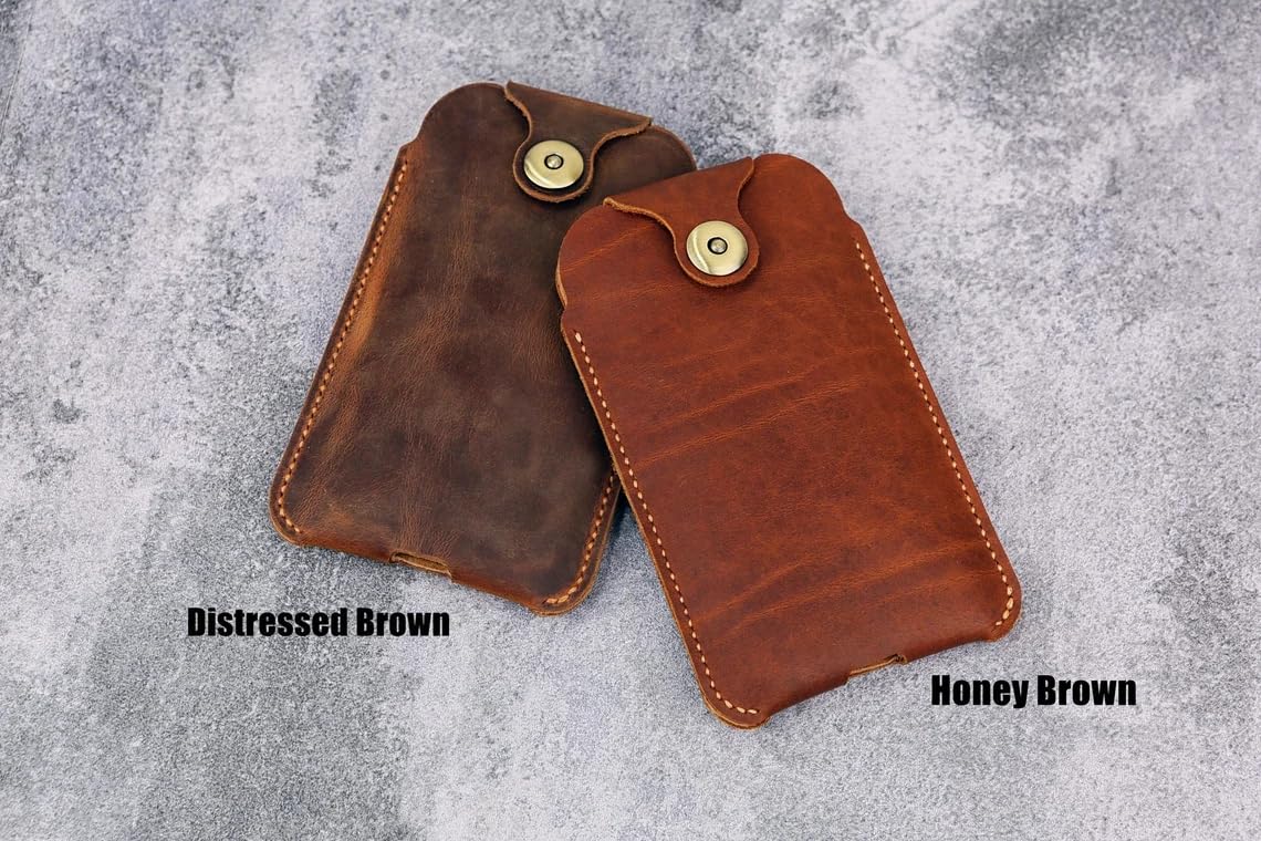 Personalized leather Phone sleeve pouch flip case with belt clip loop leather phone sleeve case for iPhone 15 14 13 Pro Max W09-LPSN