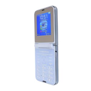 senior cellphone 2.6in big button flip phone 4 sim cards standby for elderly (blue)