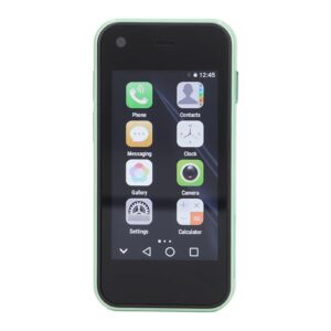 mini smartphone wifi dual sim mobile phone gps portable quad core backup with protective cover for childrens daily life (matcha green)