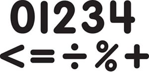 teacher created resources black 2-1/2" magnetic number, 0.10" x 2.50" x 2.50"