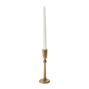 creative co-op hand-forged metal taper, antique brass finish candle holder