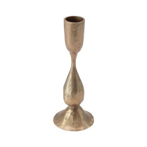 creative co-op hand-forged metal taper, antique brass finish candle holder