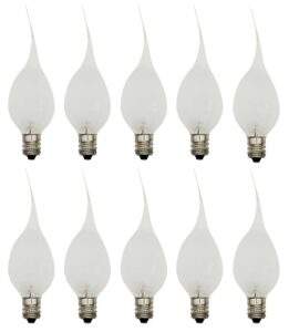 creative hobbies® silicone dipped, country style, electric candle lamp chandelier light bulbs, 7 watt, individually boxed, wholesale pack of 10 bulbs