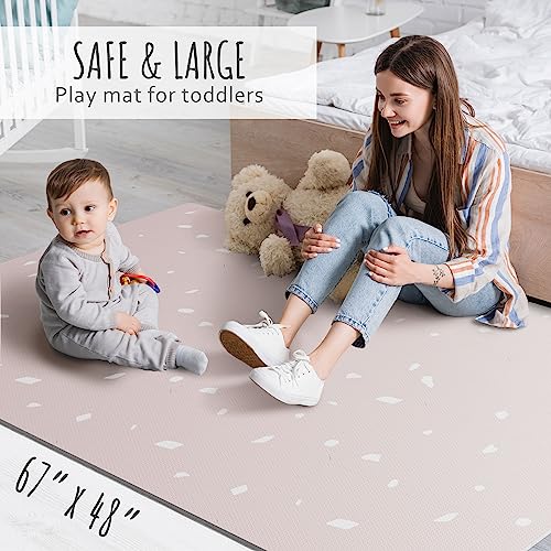 Stylish Baby Play Mat - Soft, Easy to Clean 5.6 x 4 ft. Floor Mat Creates A Safe Play Area for Your Baby Boy or Girl - The Perfect Modern Foam Playmat Fits Nicely with Your Kids Playroom Or Home Decor