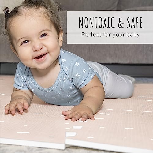 Stylish Baby Play Mat - Soft, Easy to Clean 5.6 x 4 ft. Floor Mat Creates A Safe Play Area for Your Baby Boy or Girl - The Perfect Modern Foam Playmat Fits Nicely with Your Kids Playroom Or Home Decor