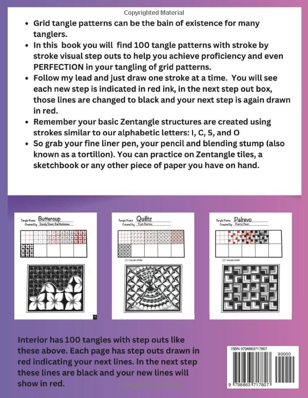 Creating Grid Tangles: A Zentangle Resource book with 100 patterns and step outs