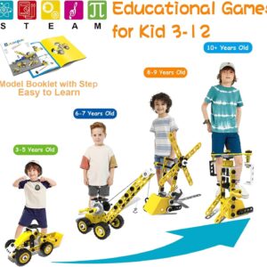 Stem Toys For 5 6 7 8 9+ Year Old Building Block Kit Stem Activities Projects Boy Toys Age 4-8 5-7 6-8 8-10 Creative Set Educational Engineering Excavator Construction Birthday Fun Christmas Idea Gift