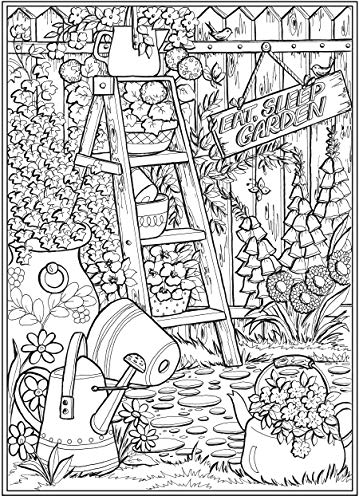 Creative Haven Country Gardens Coloring Book (Adult Coloring Books: In The Country)