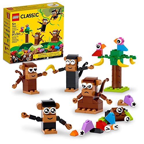 LEGO Classic Creative Monkey Fun 11031 Building Toy Set for Kids, Boys, and Girls Ages and Up, Makes a Great Gift for Grandchildren