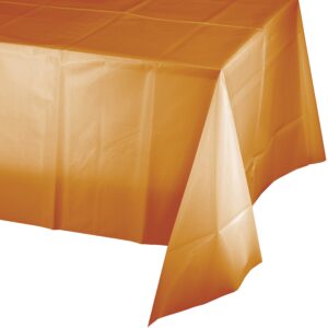 creative converting pumpkin spice orange plastic tablecloths, 3 ct