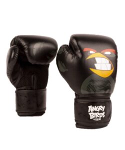 venum angry birds boxing gloves - for kids - black, 8 oz