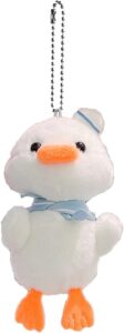 white 14cm duck plush keychain,soft fully filled lovely cartoon animal doll hanging ornament,portable stuffed duck doll plush key backpack pendant kid girl gift pendant auto decoration auto decoration