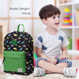 VASCHY Dinosaur Backpack for Toddler Kids Boys, Little Kid Preschool Backpacks with Chest Strap