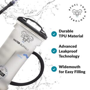 Water Buffalo Hydration Bladder - Water Bladder for Hiking Backpack - Leak Proof 2L Hydration Bladder - includes Hydration Bladder Cleaning Kit - Oasis 2 Liter Hydration Bladder