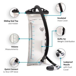 Water Buffalo Hydration Bladder - Water Bladder for Hiking Backpack - Leak Proof 2L Hydration Bladder - includes Hydration Bladder Cleaning Kit - Oasis 2 Liter Hydration Bladder