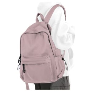 pauback purple school backpack for girls water resistant high school book bag simple backpack for teens boys girls, lightweight simple middle school back pack daypack