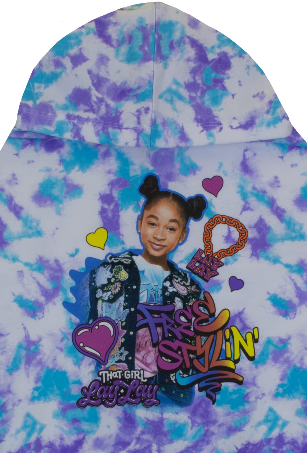 Nickelodeon That Girl Lay Lay Hoodie and T-Shirt Combo 2-Pack for Girls, Girls Hooded Sweatshirt and Tee Bundle Set (Tye Dye/Purple, Size 14/16)