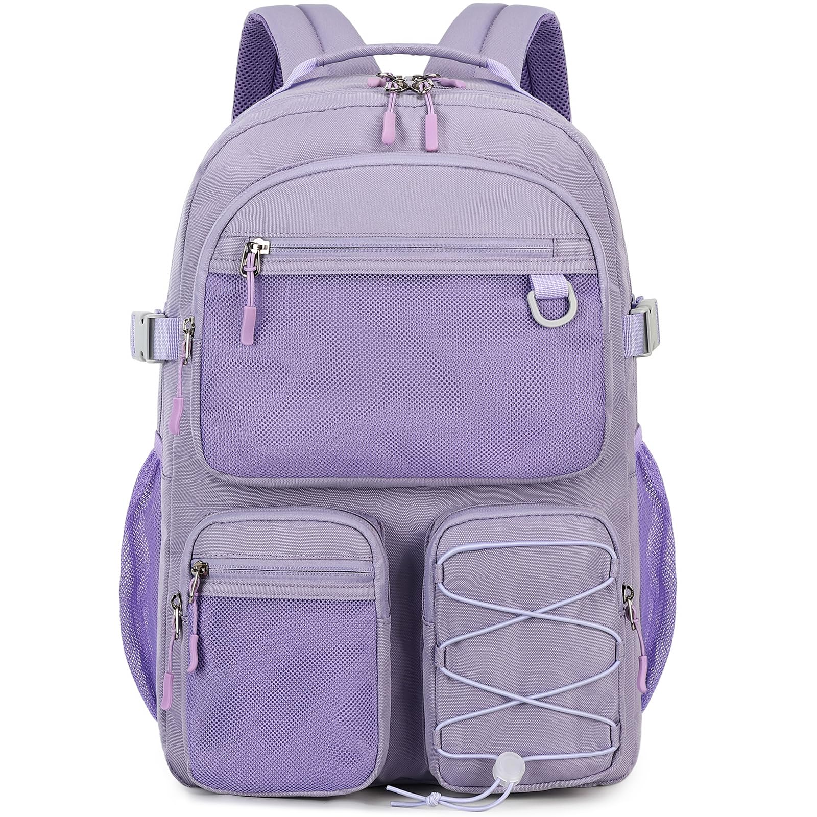 Lohol Water Resistant Daypack with Mulitiple Pockets for Travel Outdoor College, 15.6 inch Laptop Backpack for Men and Women (Purple