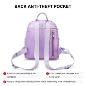 LOVEVOOK Mini Backpack for Women Purple Small Casual Backpack Fashion Bag Lightweight