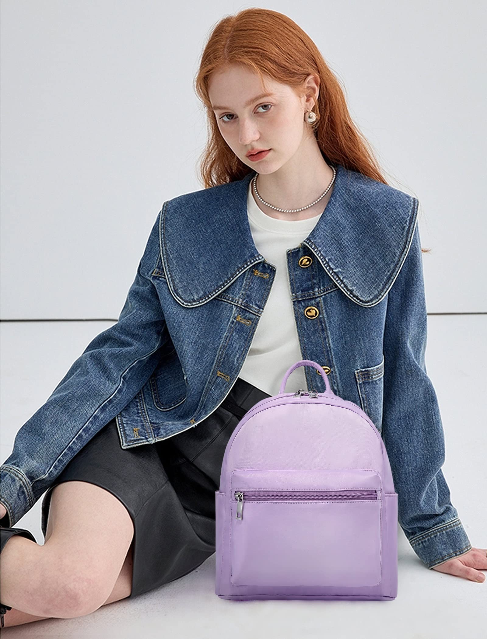 LOVEVOOK Mini Backpack for Women Purple Small Casual Backpack Fashion Bag Lightweight