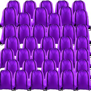 kuuqa 40pcs purple drawstring backpack bag bulk sack drawstring bags bulk string bags storage bags for sport gym traveling