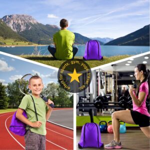 KUUQA 40Pcs Purple Drawstring Backpack Bag Bulk Sack Drawstring Bags Bulk String Bags Storage Bags for Sport Gym Traveling