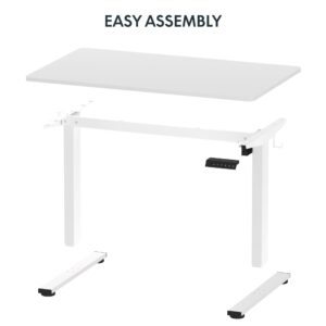 FLEXISPOT Electric Stand Up Desk Workstation 40 x 24 Inches Whole-Piece Desktop Ergonomic Height Adjustable Standing Desk (White Frame + 40" White Desktop)