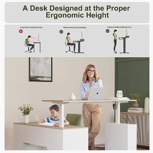 BANTI Executive L Shaped Standing Desk with 3-Drawer File Cabinet, 63" Electric Height Adjustable Stand up Desk for Home Office, Computer Desk with Storage Cabinets, Natural Top