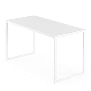 ZINUS Jennifer 55 Inch White Frame Desk / Computer Workstation / Office Desk / Easy Assembly, White