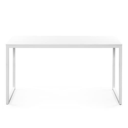 ZINUS Jennifer 55 Inch White Frame Desk / Computer Workstation / Office Desk / Easy Assembly, White