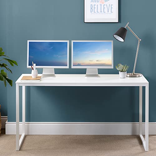 ZINUS Jennifer 55 Inch White Frame Desk / Computer Workstation / Office Desk / Easy Assembly, White