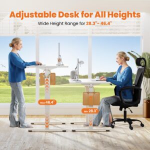 Sweetcrispy Standing Desk Adjustable Height, 50 Inch Electric Standing Desk with 3 Memory Presets, Adjustable Desk Stand Up Desk