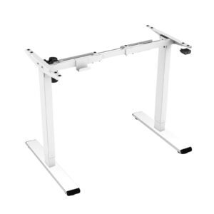 flexispot diy height adjustable standing desk frame electric sit stand desk base, home office stand up desk leg (white frame only)