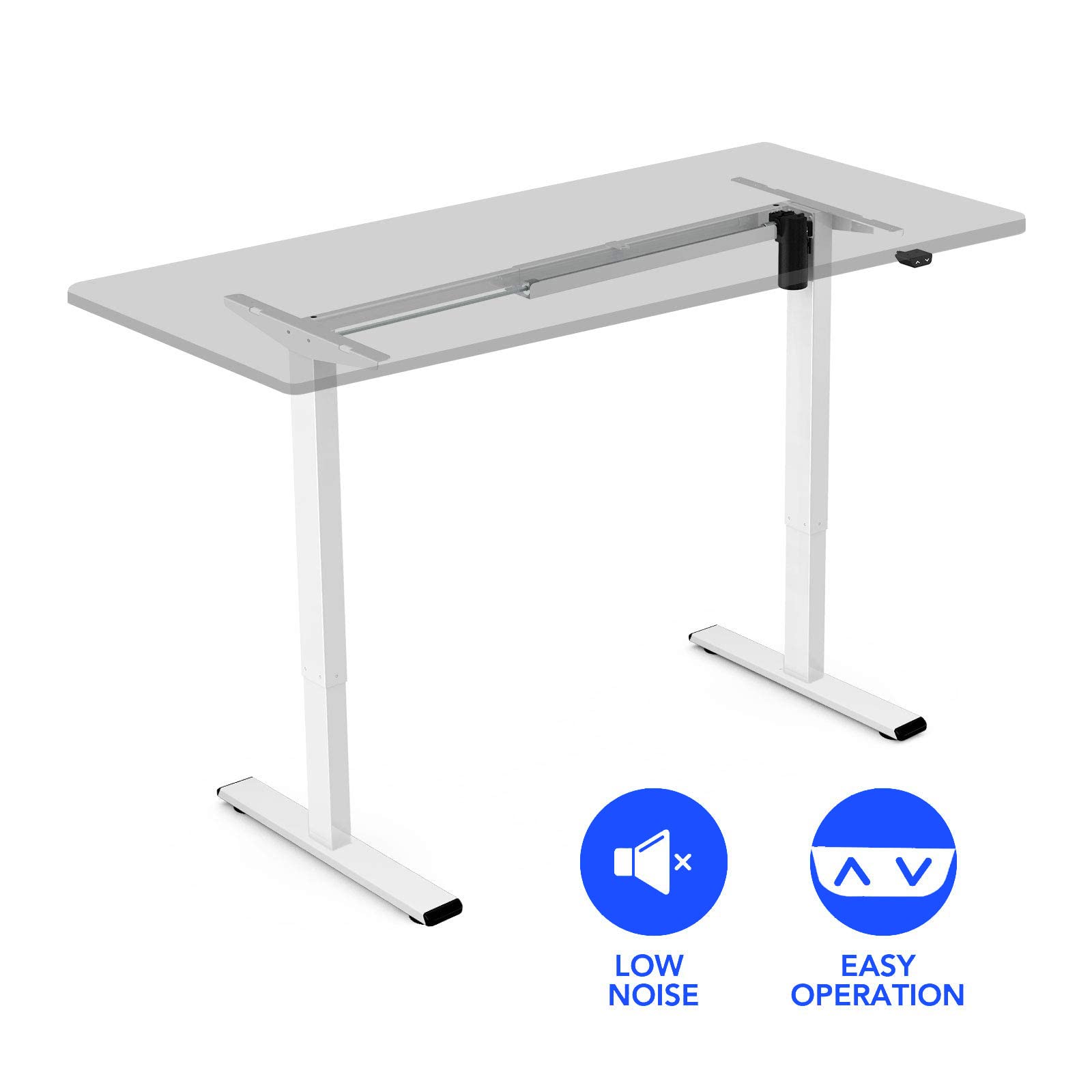 FLEXISPOT DIY Height Adjustable Standing Desk Frame Electric Sit Stand Desk Base, Home Office Stand up Desk Leg (White Frame Only)