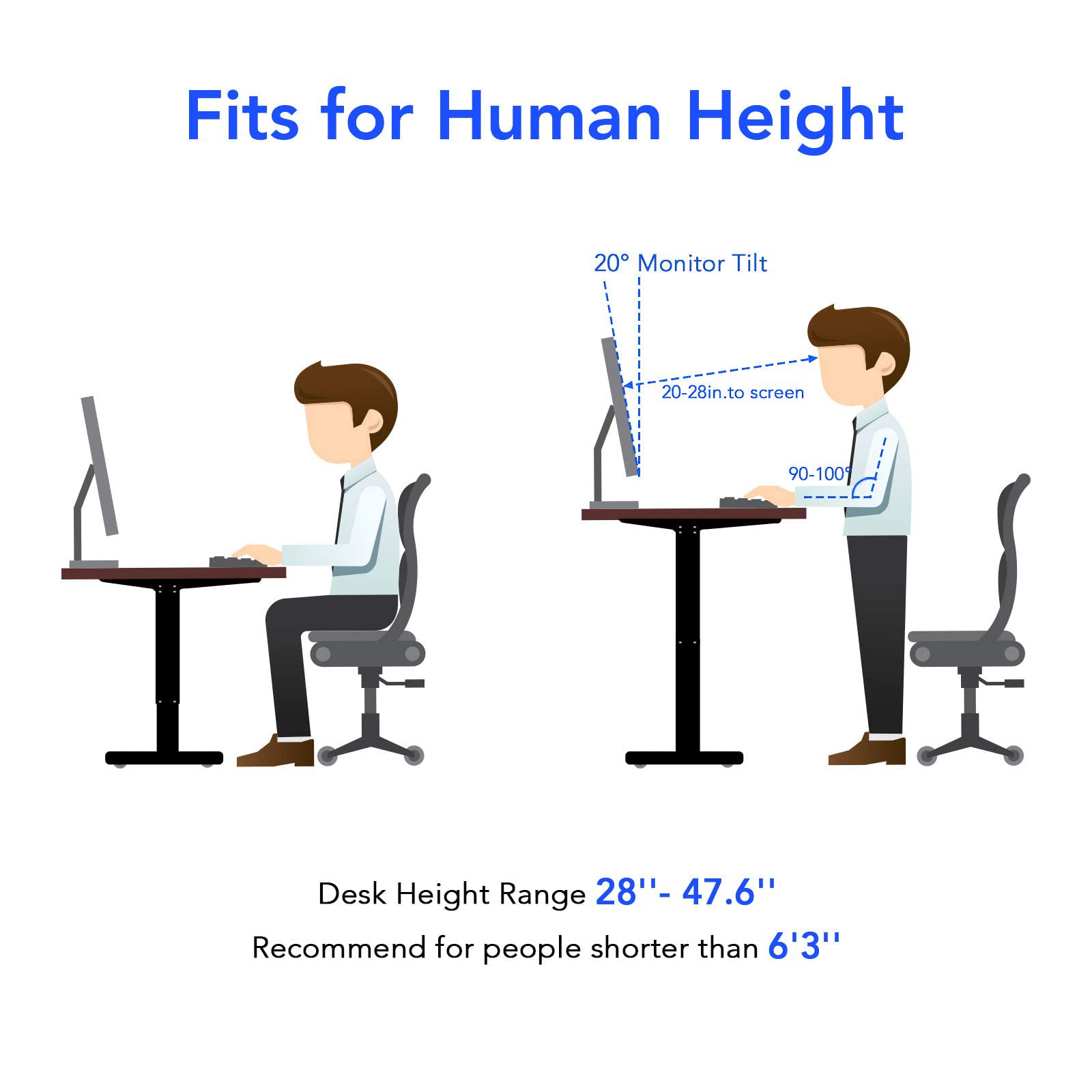 FLEXISPOT DIY Height Adjustable Standing Desk Frame Electric Sit Stand Desk Base, Home Office Stand up Desk Leg (White Frame Only)