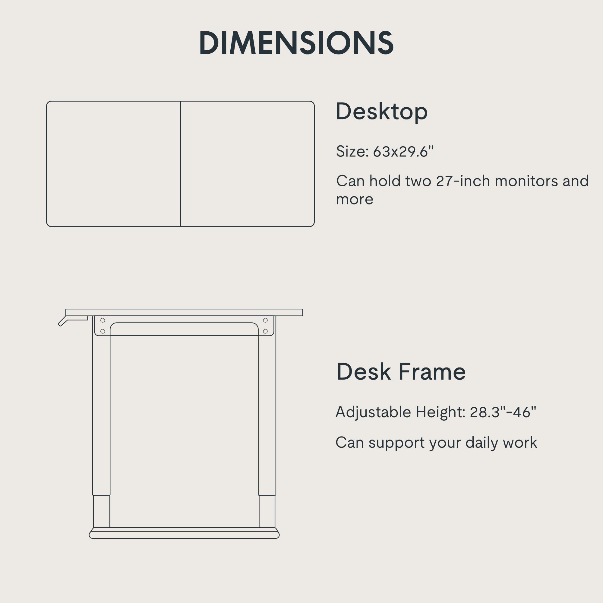 FLEXISPOT Dual Motors 4 Legs Standing Desk 63x30 Inch Adjustable Height Desk with Splice Board Home Office Computer Workstation Electric Sit Stand up Desk, White Top + White Frame