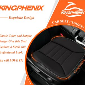 kingphenix Car Seat Cushion with 1.2inch Comfort Memory Foam, Seat Cushion for Car and Office Chair (Black)