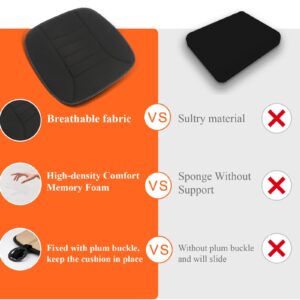 kingphenix Car Seat Cushion with 1.2inch Comfort Memory Foam, Seat Cushion for Car and Office Chair (Black)