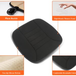 kingphenix Car Seat Cushion with 1.2inch Comfort Memory Foam, Seat Cushion for Car and Office Chair (Black)