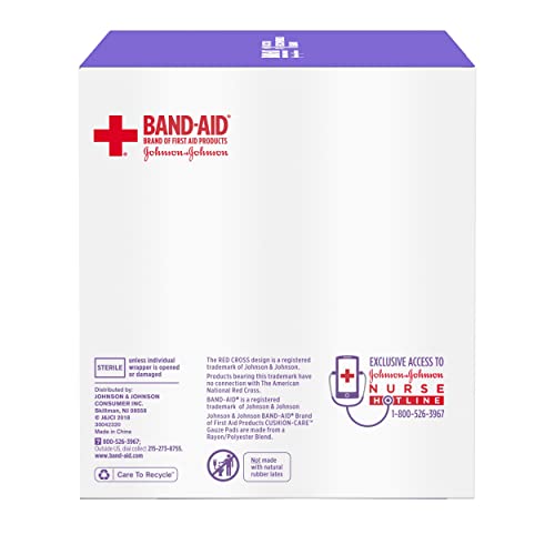 Band-Aid Brand Absorbent Cushion Care Sterile Square Gauze Pads for First Aid Protection of Minor Cuts, Scrapes & Burns, Non-Adhesive, Wound Care Dressing Pads, Large, 4 in x 4 in, 25 ct