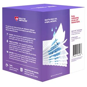 Band-Aid Brand Absorbent Cushion Care Sterile Square Gauze Pads for First Aid Protection of Minor Cuts, Scrapes & Burns, Non-Adhesive, Wound Care Dressing Pads, Large, 4 in x 4 in, 25 ct