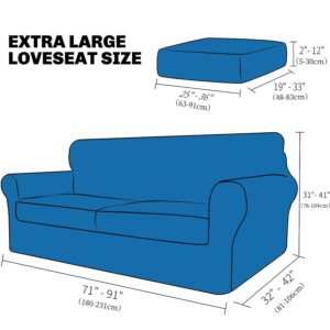 XINEAGE 2024 Newest 3 Pieces Couch Covers for 2 Extra Large Cushion Sofa Super Stretch Sofa Cover for 2 Large Seat Universal Loveseat Slip Cover for Living Room (Light Gray), 71"-91"(2 Cushions)