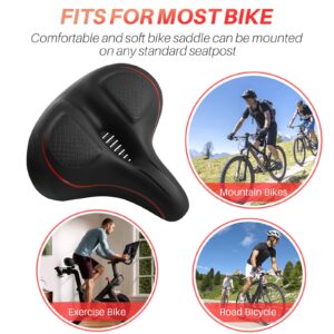 Oversized Bike Seat for Peloton Bike & Bike+, Comfort Seat Cushion Compatible with Peloton, Road or Exercise Bikes, Bicycle Wide Saddle Replacement for Men & Women, Accessories for Peloton