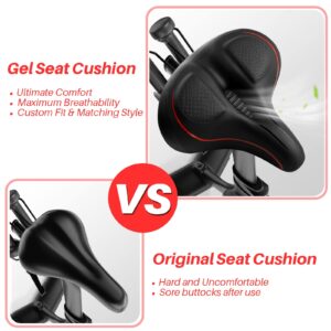 Oversized Bike Seat for Peloton Bike & Bike+, Comfort Seat Cushion Compatible with Peloton, Road or Exercise Bikes, Bicycle Wide Saddle Replacement for Men & Women, Accessories for Peloton