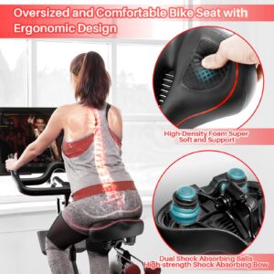 Oversized Bike Seat for Peloton Bike & Bike+, Comfort Seat Cushion Compatible with Peloton, Road or Exercise Bikes, Bicycle Wide Saddle Replacement for Men & Women, Accessories for Peloton